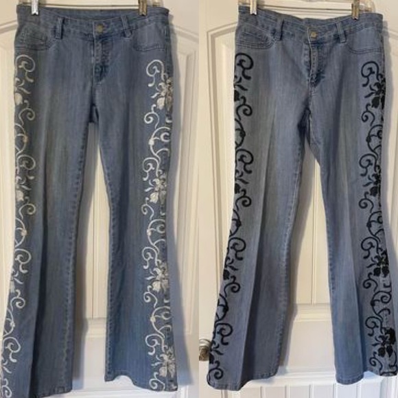 Boston Proper | Jeans | Boston Proper Flare Jeans With Floral ...